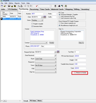 How To Create A Return To Vendor PO - TradeSoft, Inc.